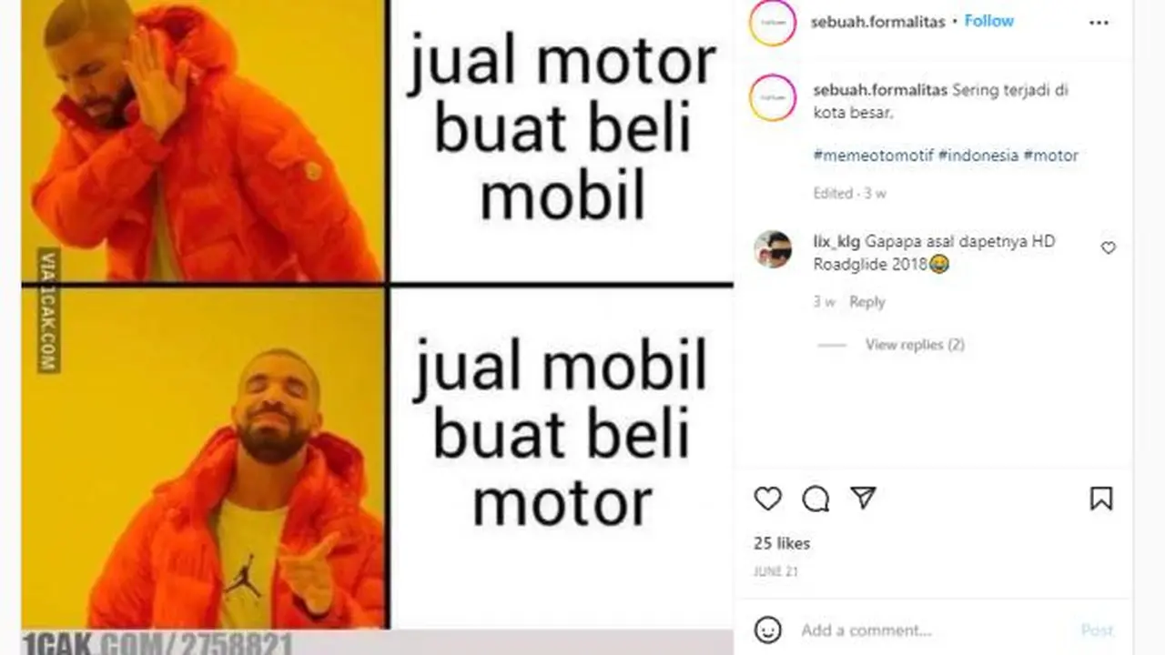 Meme Otomotif Pekan Ini: Jual Mobil untuk Beli Motor - Otomotif ...