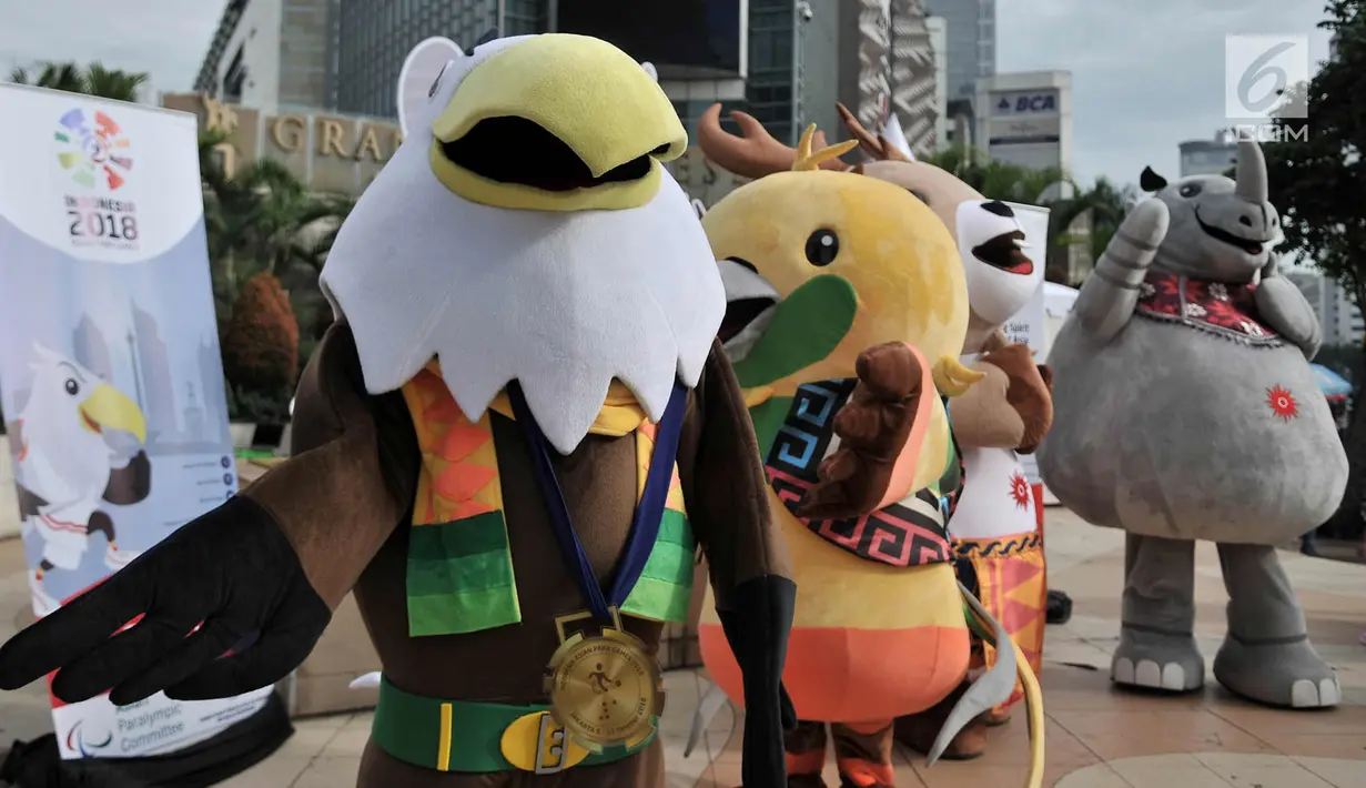 FOTO: Lucunya Maskot Asian Games 2018 Saat Sapa Warga di Car Free Day ...