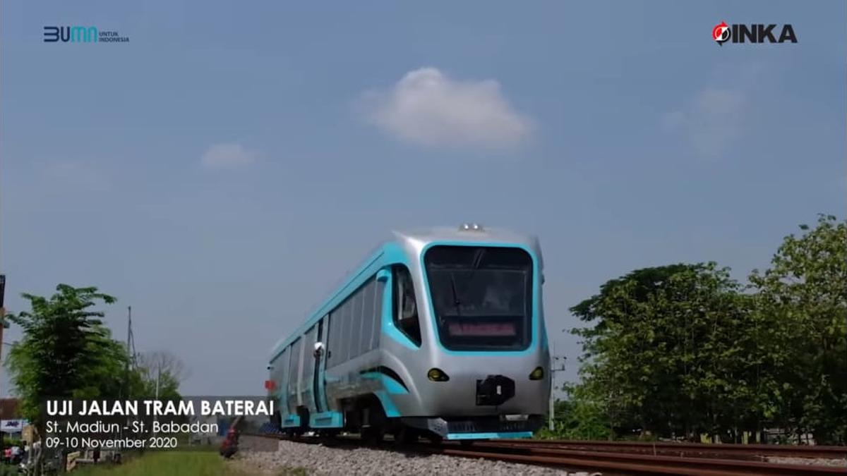 Keren, Tram Pertama Buatan Indonesia Mulai Uji Coba