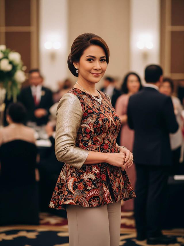 12 Model Atasan Batik Kombinasi Celana Bahan untuk Kondangan, Modern ...