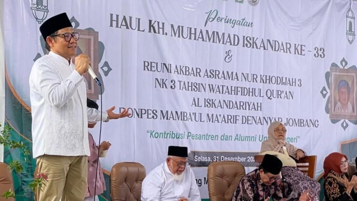 Haul ke-33 KH. Muhammad Iskandar, Gus Imin Selalu Teladani Sikap ...