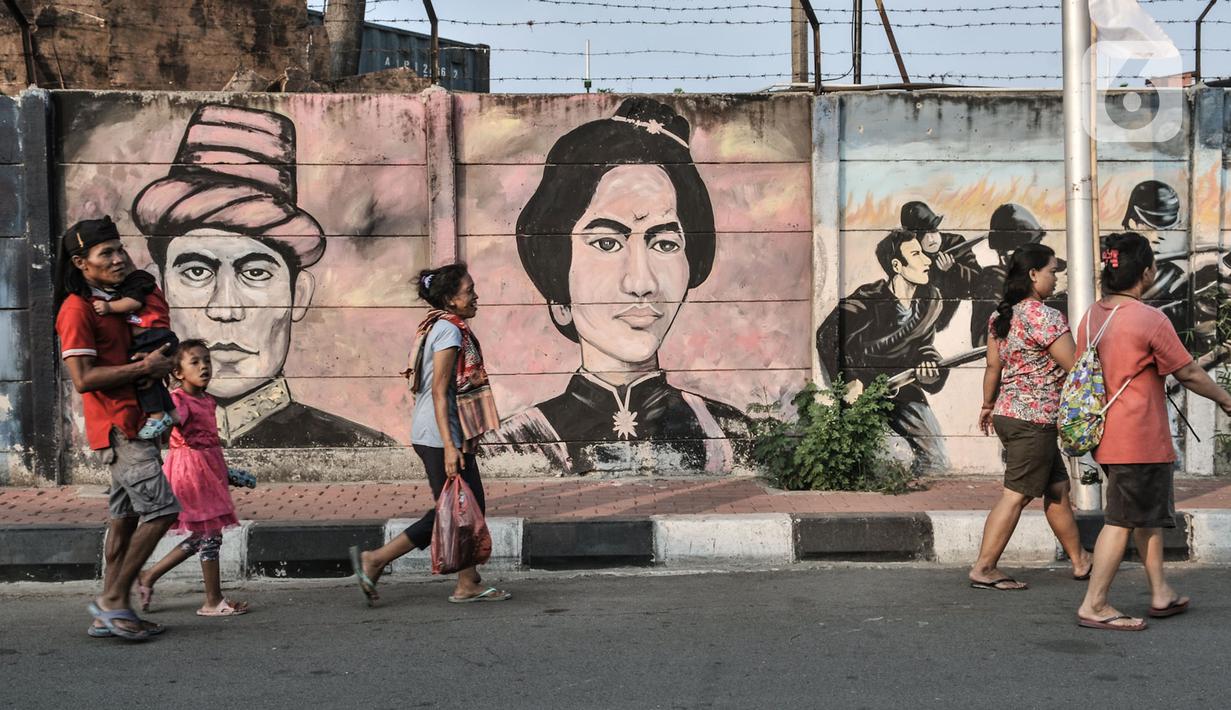 FOTO: Mural Perjuangan Kemerdekaan Republik Indonesia - Foto Liputan6.com