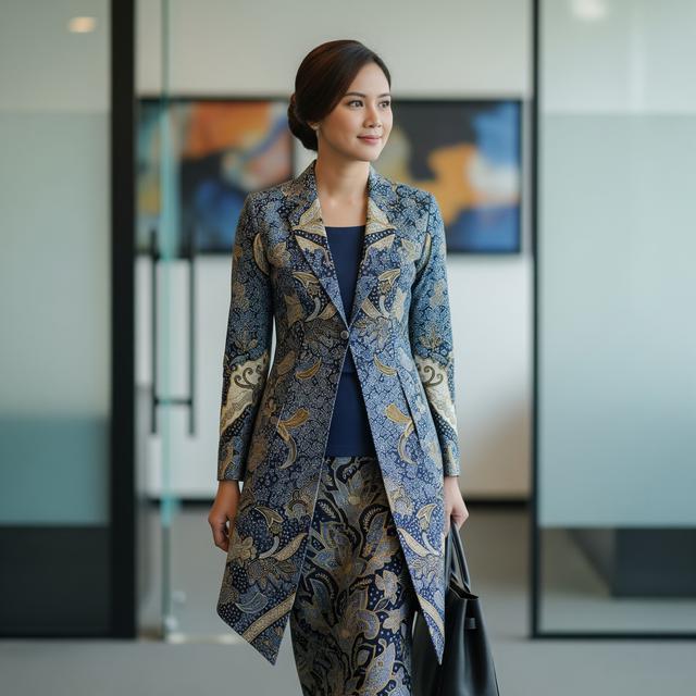7 Model Atasan Blazer dan Rok Batik One Set, Pilihan Elegan dan Memikat ...