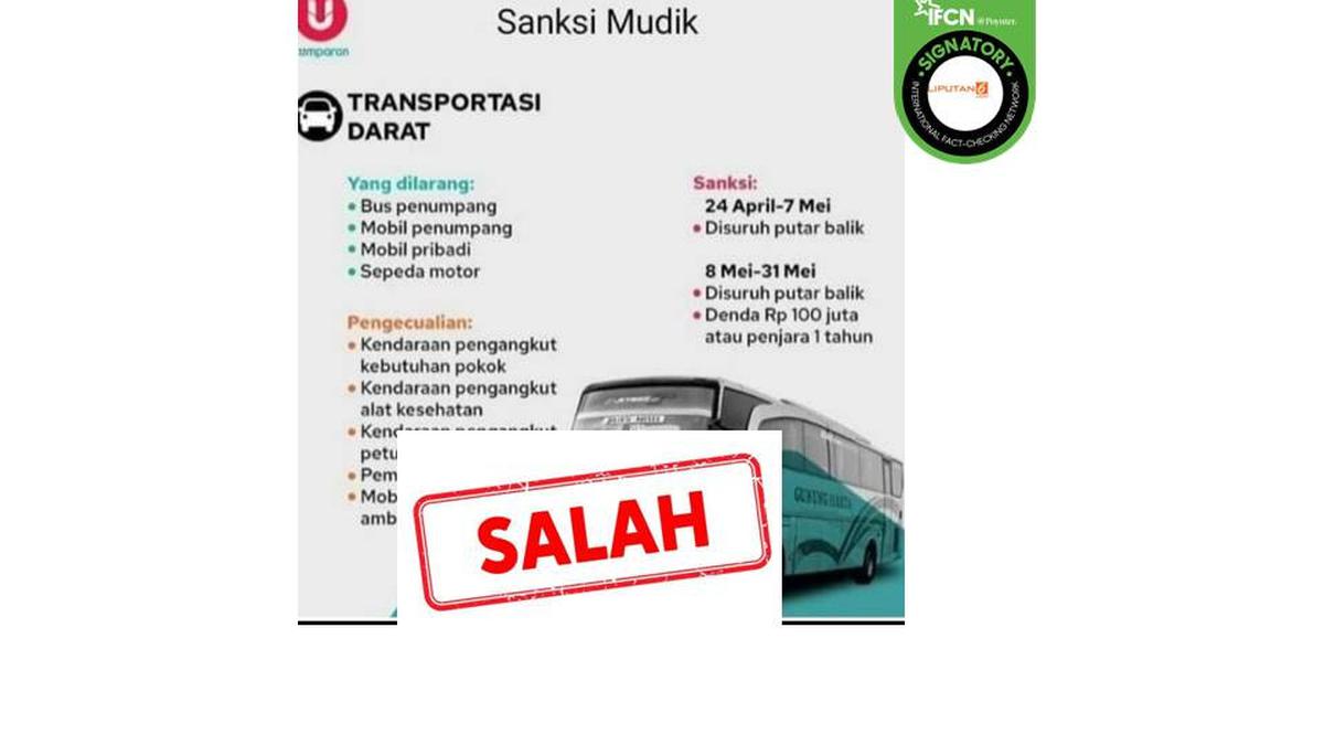 Cek Fakta: Tidak Benar Postingan Terkait Sanksi atau Denda Larangan ...