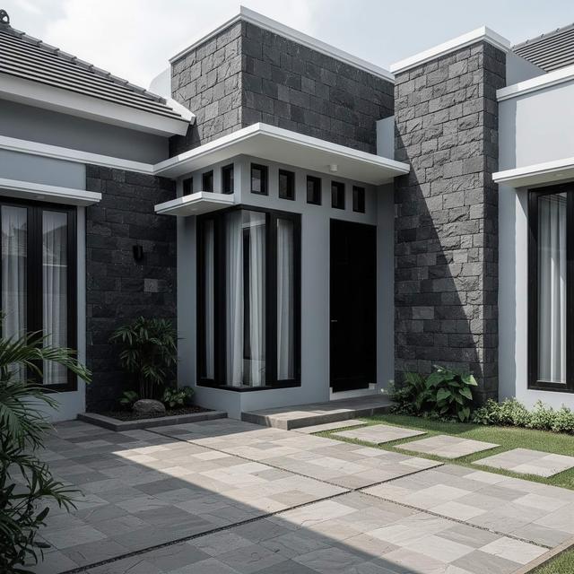 7 Pilihan Warna Batu Alam Teras yang Membuat Rumah Tampak Bersih dan Elegan