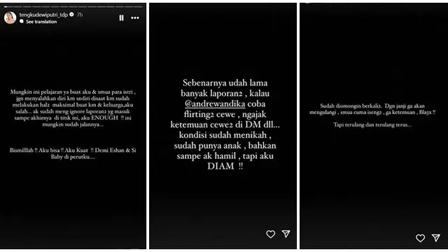 7 Potret Tengku Dewi Putri Bongkar Dugaan Perselingkuhan Andrew Andika ...