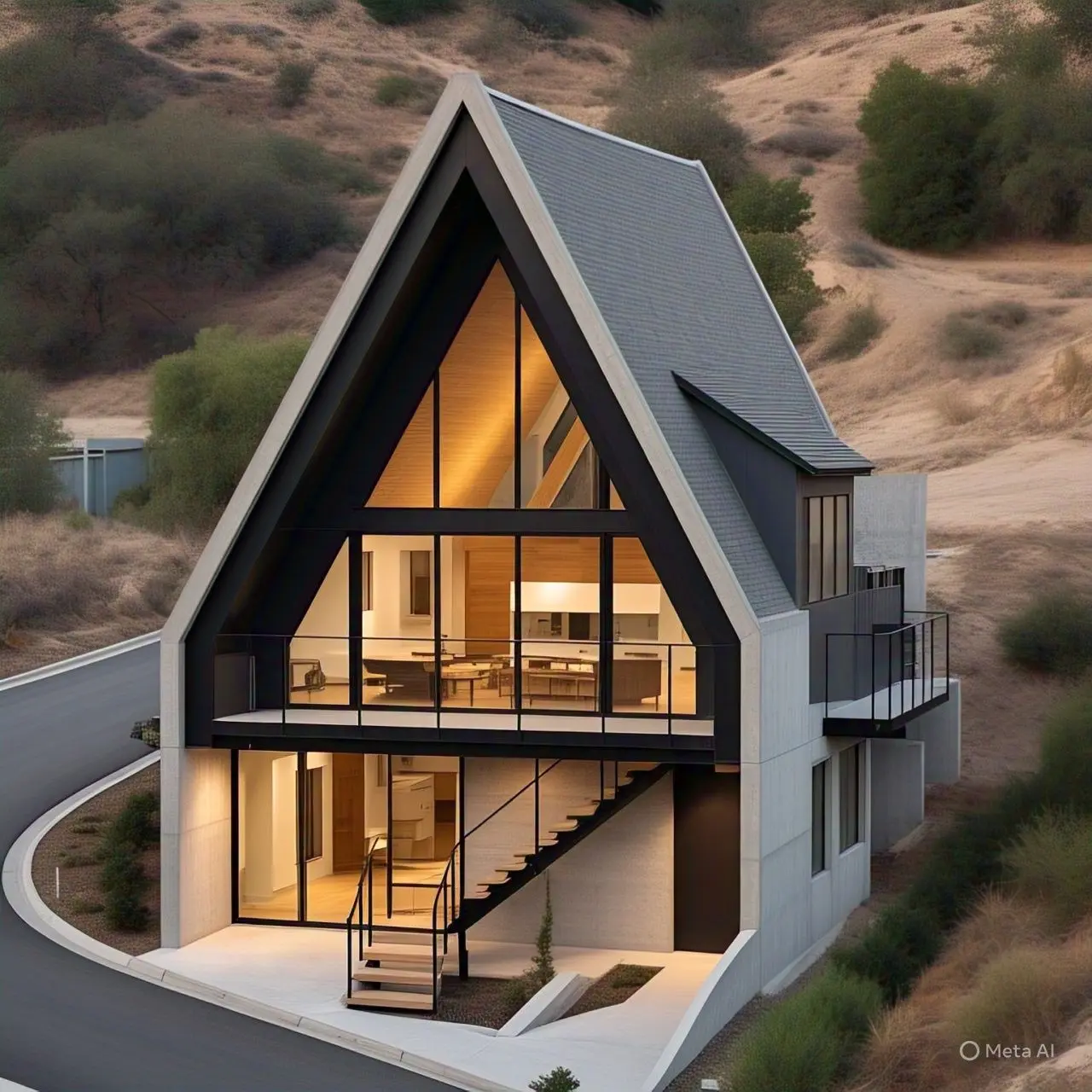 15 Model Rumah 2 Lantai Atap Segitiga Modern Terpopuler 2025, Simple ...