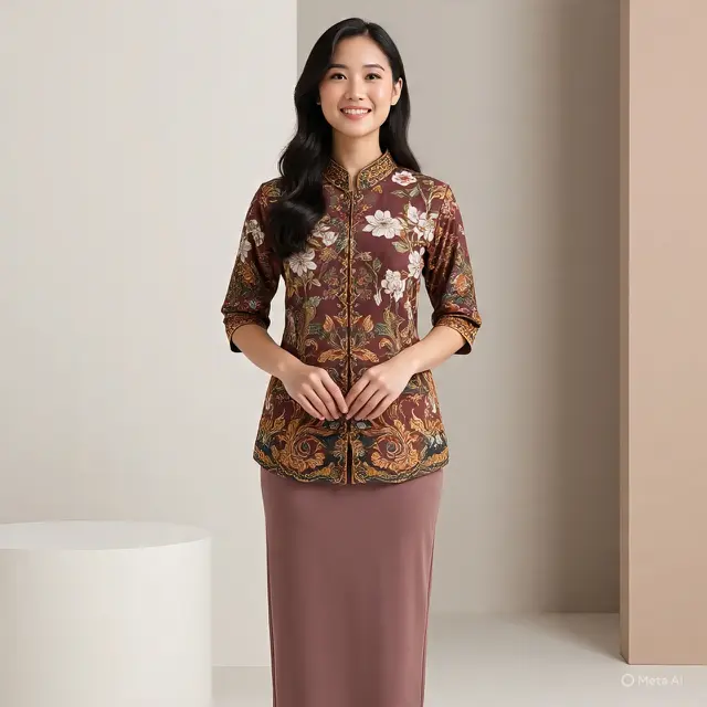 10 Model Baju Batik Bawahan Rok Panjang Polos, Modis dan Anggun di 2025