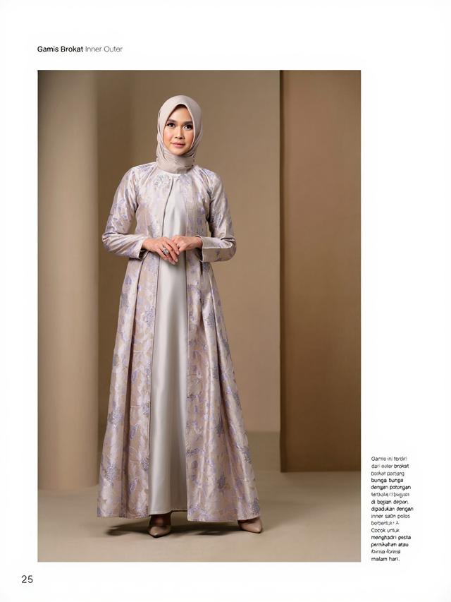 7 Gamis Brokat Inner Outer untuk Berbagai Acara, Nyaman Dipakai Seharian