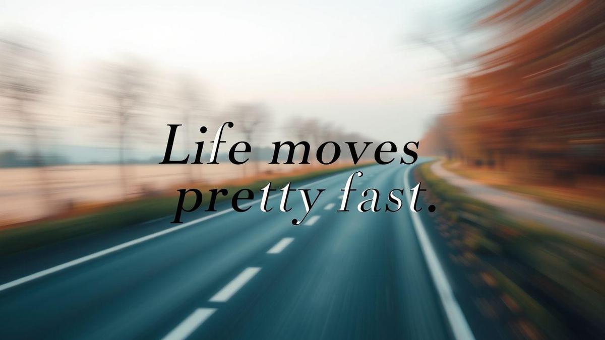 Life Moves Pretty Fast Quote: Simple Lessons About Living Better ...
