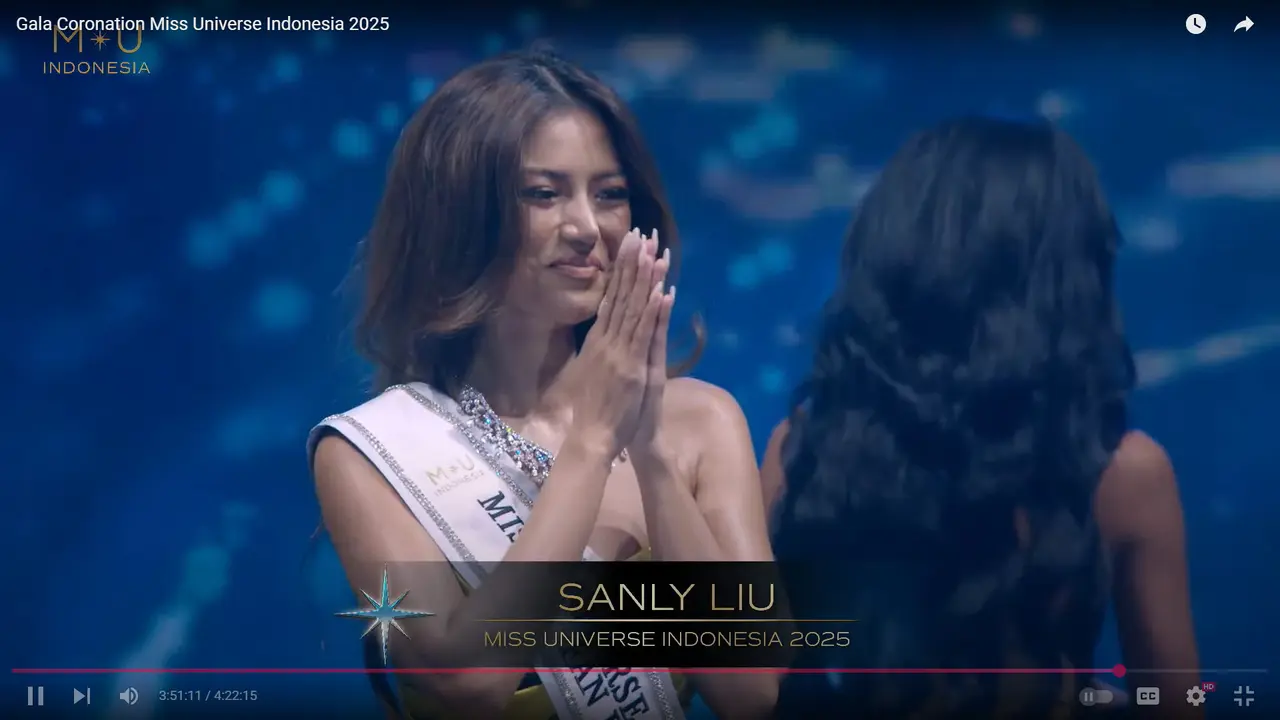 Sanly Liu Resmi Dinobatkan Menjadi Miss Universe Indonesia 2025