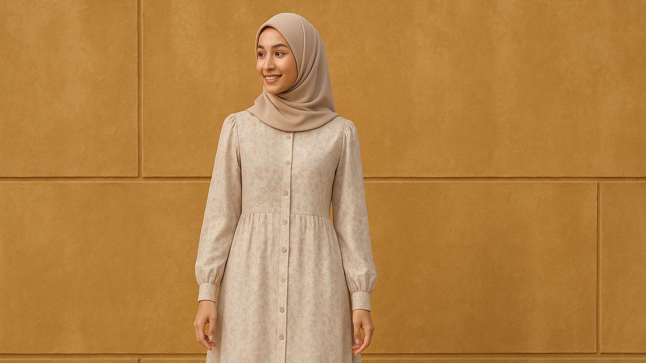 7 Model Gamis Kancing Depan sampai Bawah Terbaru, Tampil Modis saat ...