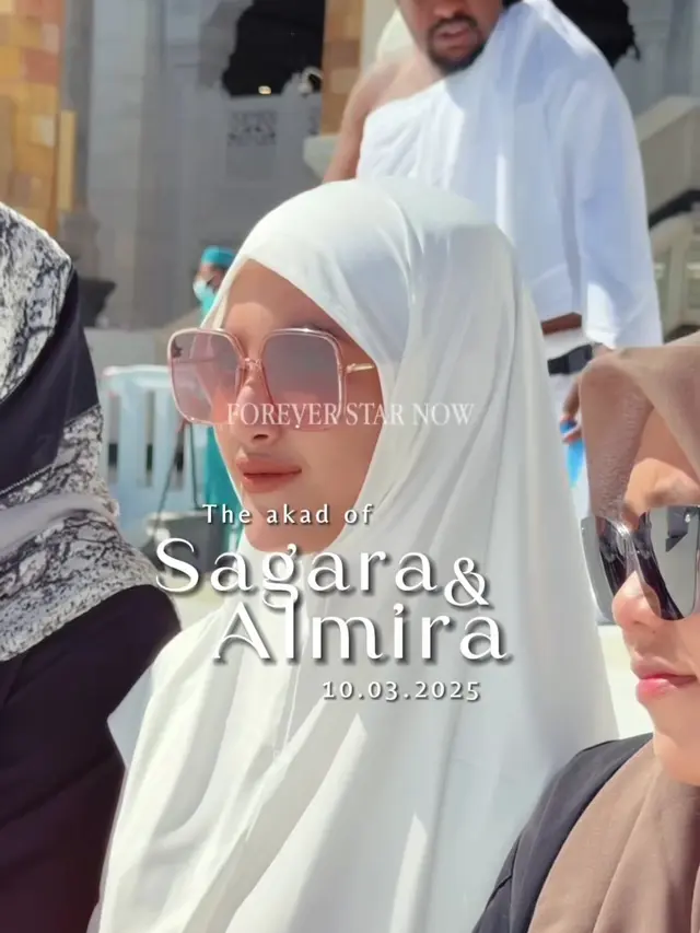7 Potret Akad Nikah dan Pemotretan Hanis Sagara di Depan Ka'bah ...