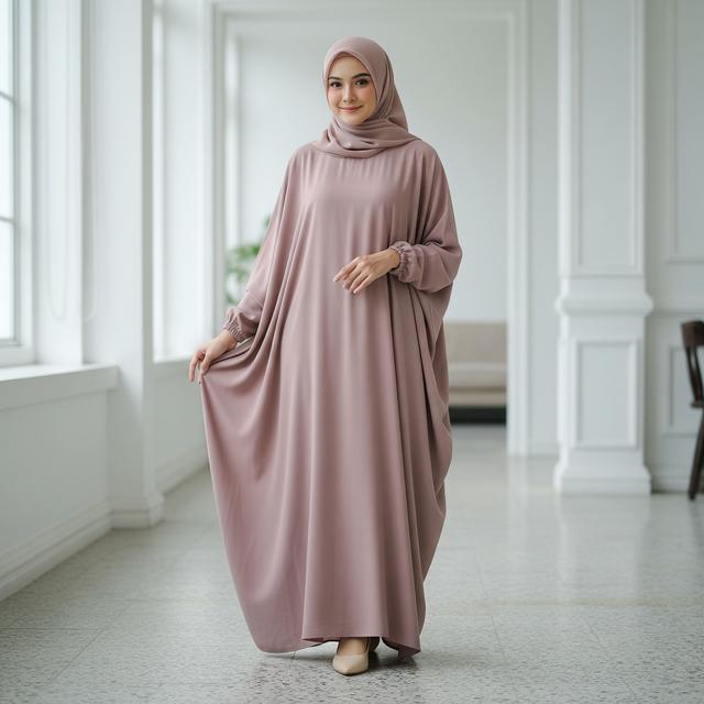 9 Model Gamis yang Menyamarkan Perut Buncit, Tampil Percaya Diri