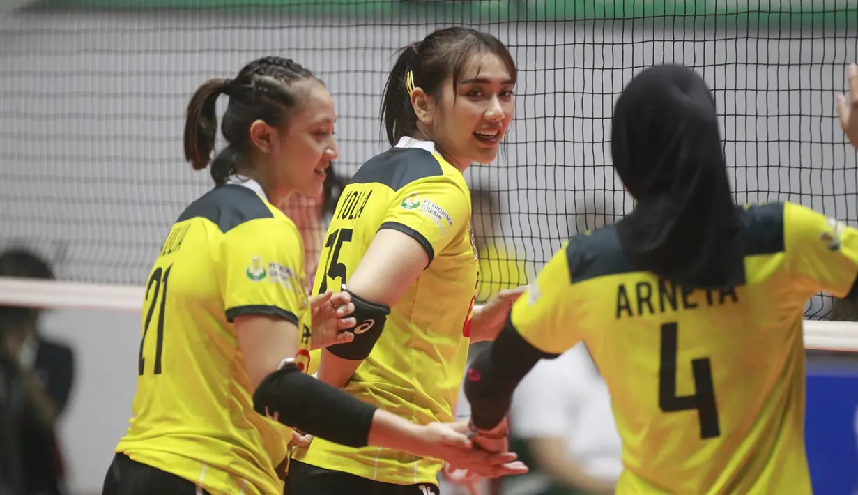 Foto: Yolla Yuliana dkk Hajar Makau di Laga Perdana Kejuaraan Bola Voli Putri Asia AVC Challenge ...