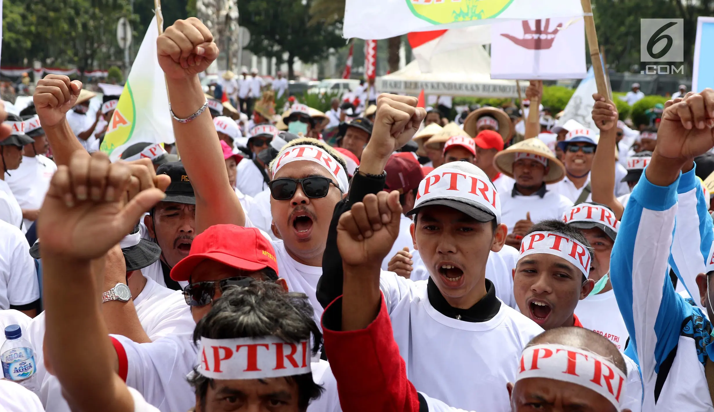 PHOTO: Protes, Petani Tebu Tebar Gula Rafinasi di Depan Istana - Foto ...