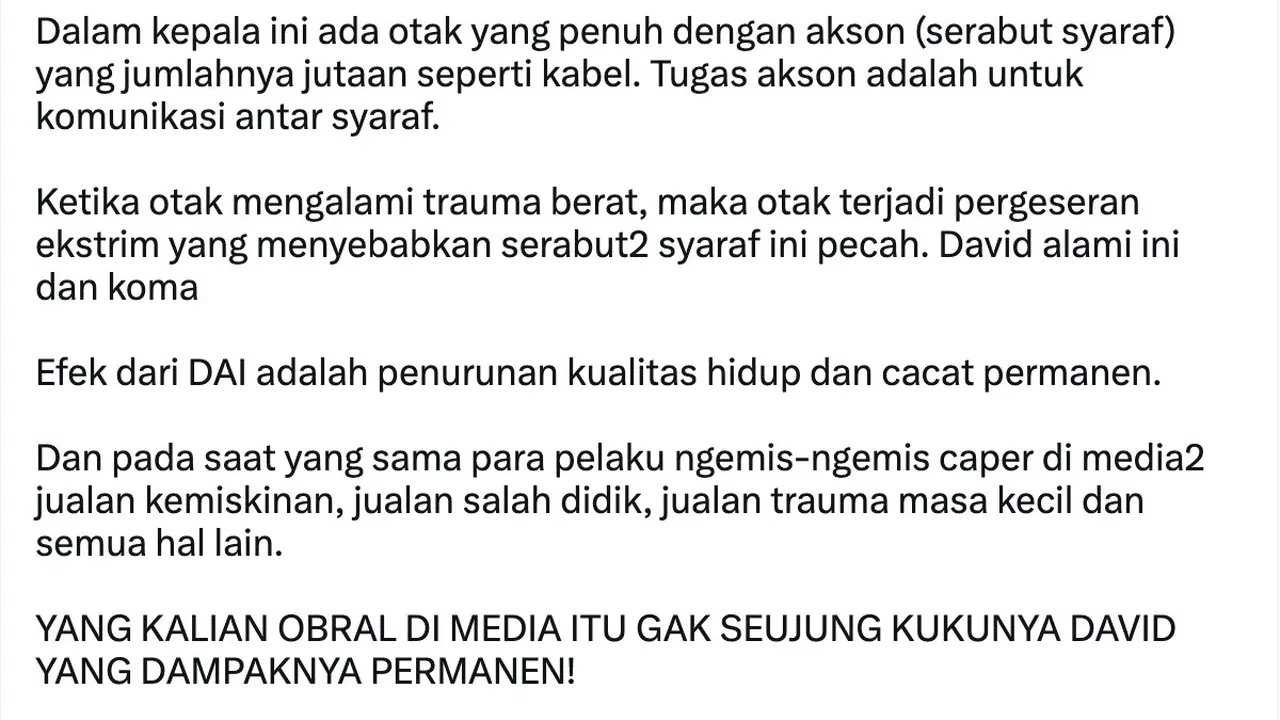 David Ozora Alami Diffuse Axonal Injury, Pergeseran Eksrem di Otak Akibat Trauma Yang Bikin ...