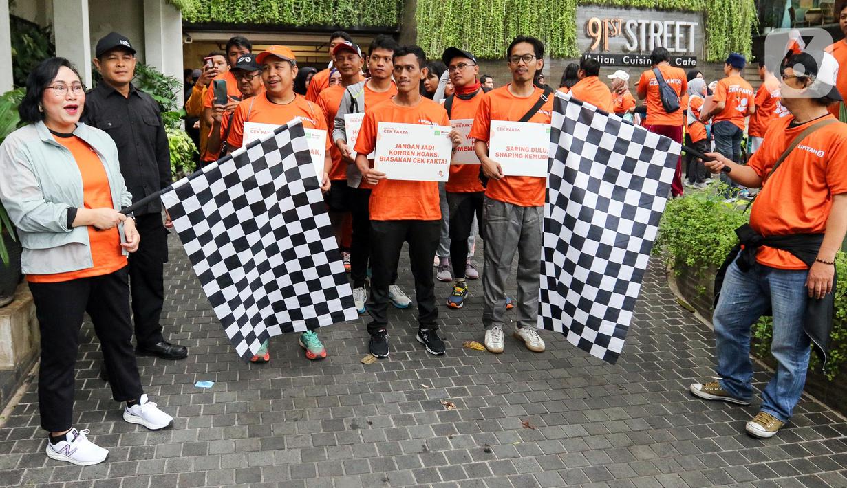 Usung Tema Jalan Sehat Berantas Hoaks, Liputan6.com Gelar Fun Walk di CFD
