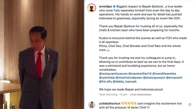 Chef Arnold Bongkar Aksi Jokowi dan Ibu Negara Sidak Dapur Juru Masak ...
