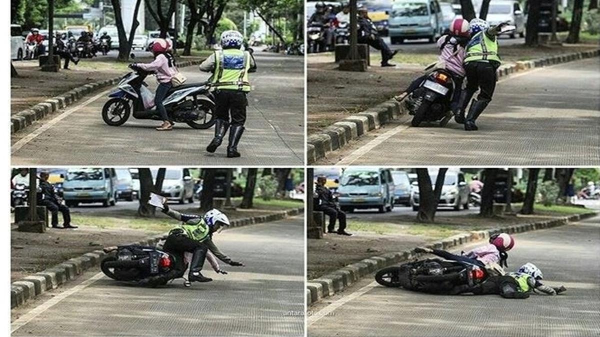 6 Aksi Polisi di Jalan Raya Ini Curi Perhatian, Penuh Totalitas - Hot ...