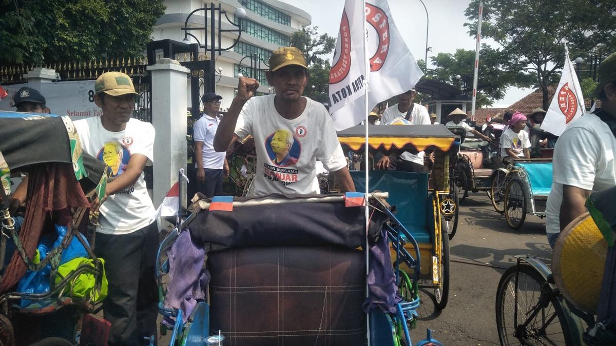 Ratusan Tukang Becak di Bogor Dukung Ganjar Pranowo - Pemilu Liputan6.com