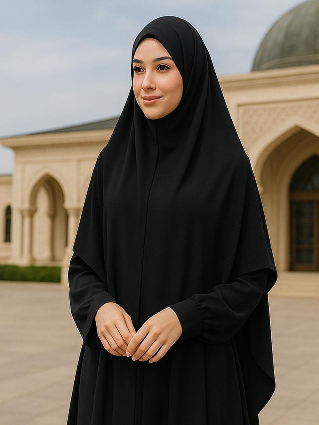 10 Inspirasi Gamis Syari Set Khimar Warna Hitam, Pilihan Favorit ...