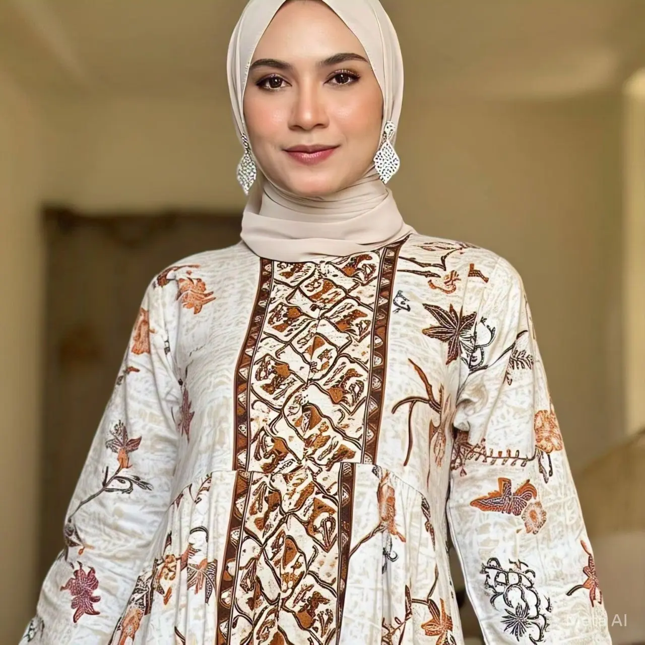 12 Inspirasi Gamis Kombinasi Batik Terbaru 2025, Tampil Simpel tapi ...
