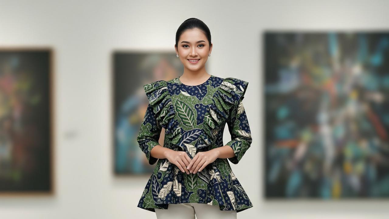 9 Model Atasan Batik Motif Daun Kekinian, Pilihan Fashion Modern dan Elegan