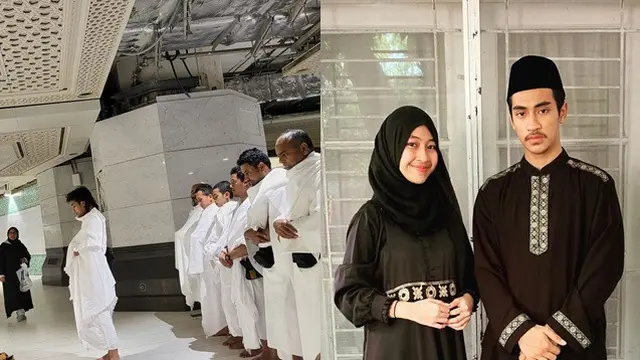 Abidzar Jadi Imam Sholat saat Umrah, Ini 6 Potretnya saat Pakai Busana Muslim - Hot Liputan6.com