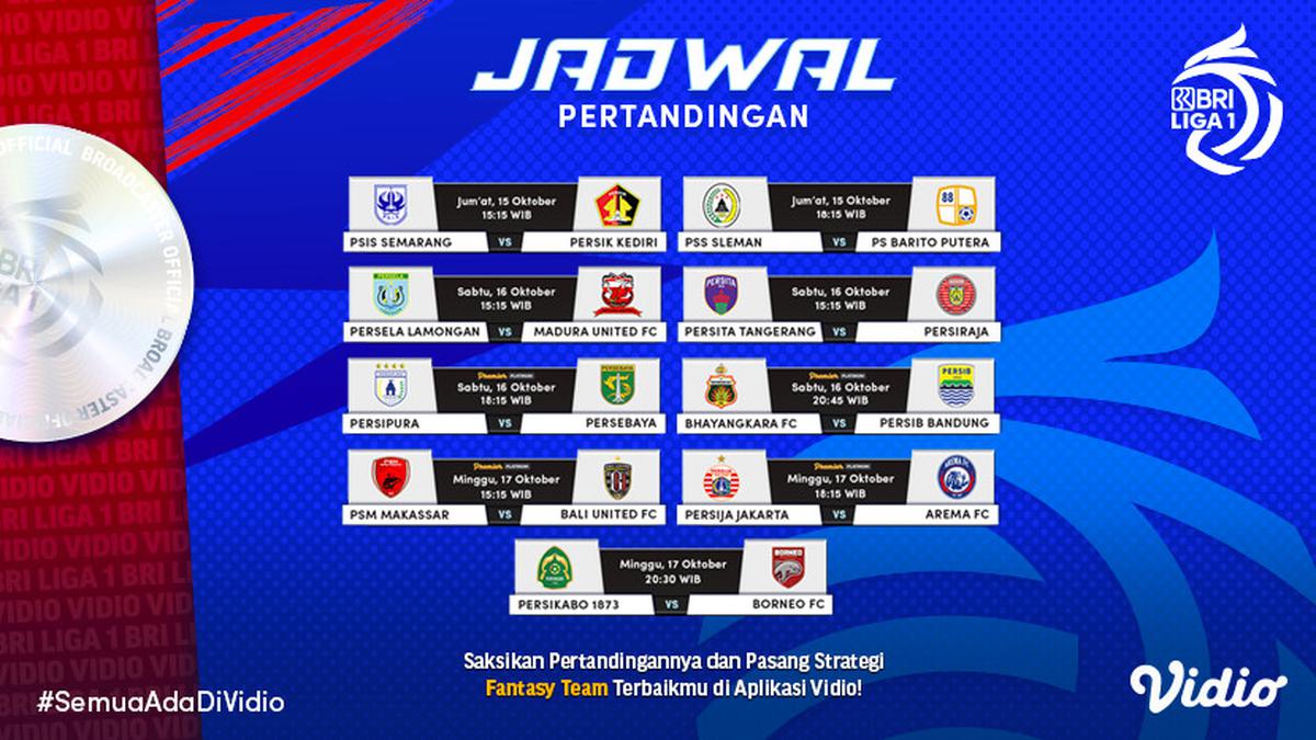 Jadwal dan Live Streaming Seri Kedua BRI Liga 1 2021/2022 di Vidio Pekan Ini - Indonesia Bola.com
