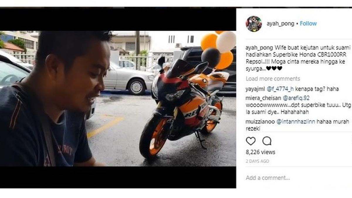 Senangnya, Dapat Kado Honda CBR1000RR dari Istri