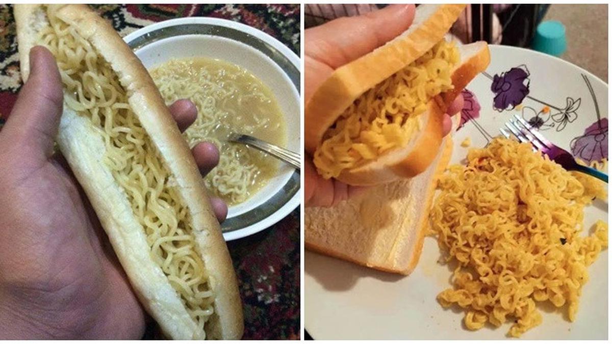 6 Potret Cara Makan Mi Pakai Roti Ini Bikin Tepuk Jidat - Hot Liputan6.com
