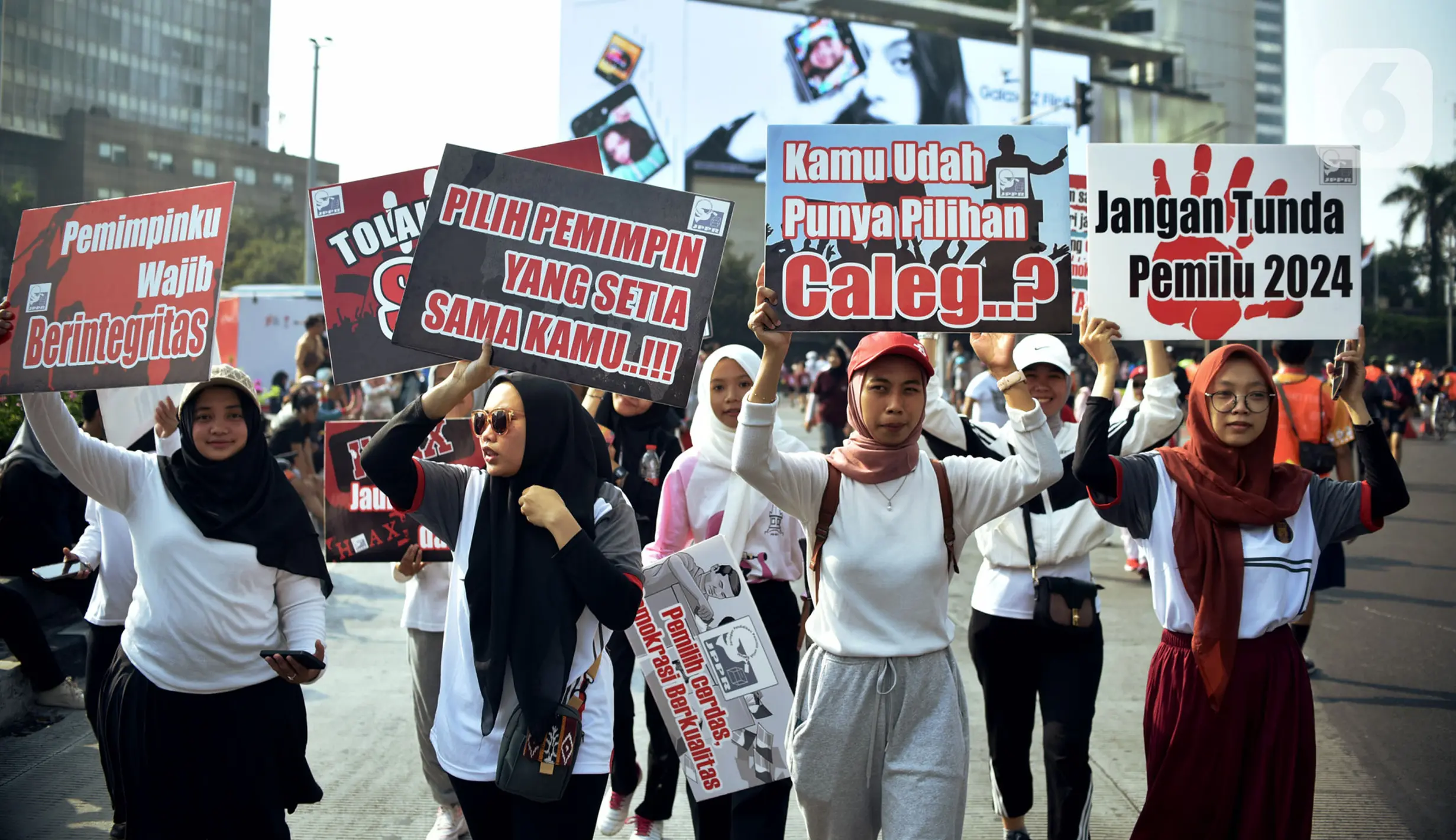 Sosialisasi Pemilu 2024 di Car Free Day Jakarta - Foto Liputan6.com