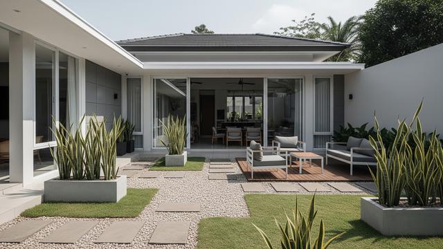 9 Ide Rumah 1 Lantai dengan Halaman Belakang Luas, Cocok untuk Keluarga ...