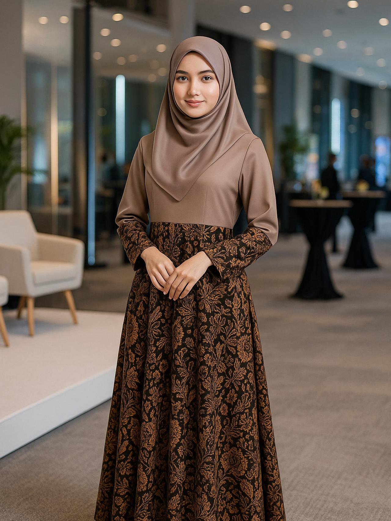 10 Model Baju Batik Pesta Syar’i untuk Wanita Berhijab, Ide Gaya ...