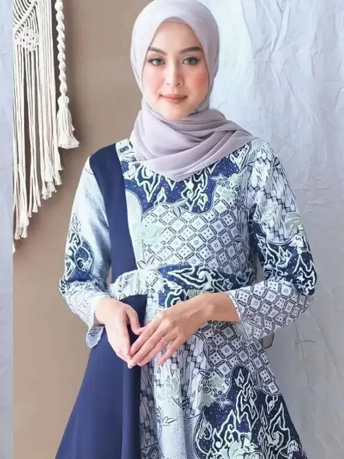 Model Dress Batik Kombinasi Modern Remaja