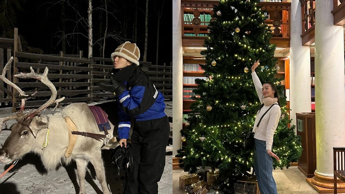 7 Potret Raline Shah Naik Kereta Rusa Berburu Aurora, Sambut Natal