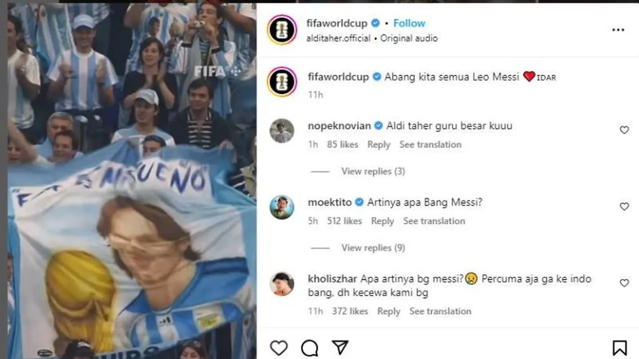 Kecewa Lionel Messi Batal ke Indonesia, Aldi Taher Bikin Lagu Khusus ...