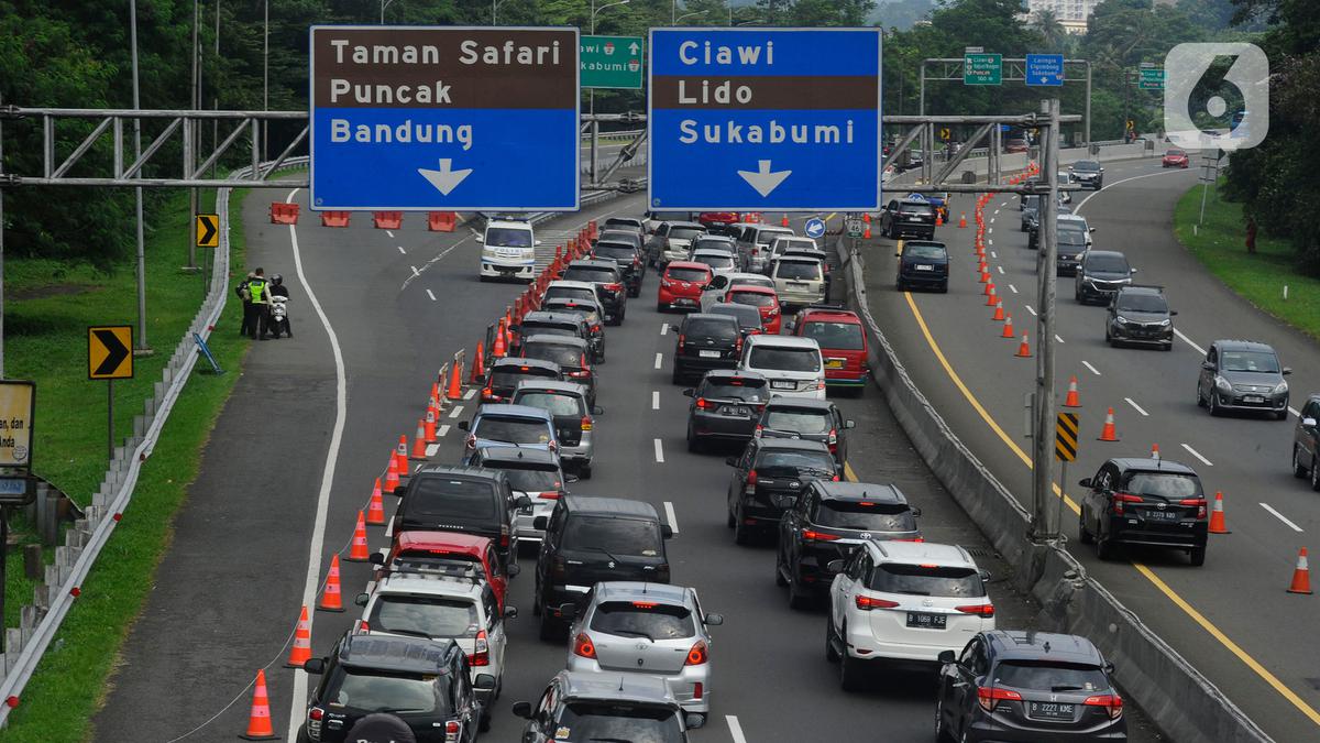 Penerapan Rekayasa Arus Lalu Lintas Menuju Kawasan Puncak Bogor - Foto Liputan6.com