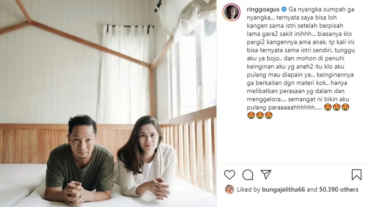 Ringgo Agus Rahman Akui Baru Merasakan Rindu pada Sang Istri - ShowBiz ...