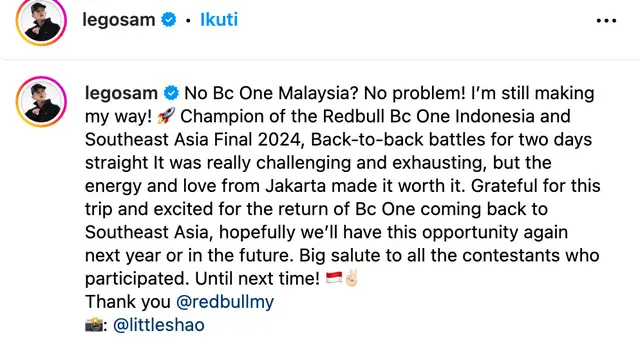 Seniman Lego Sam asal Malaysia Jadi Breaker Terbaik Se-Asia Tenggara ...