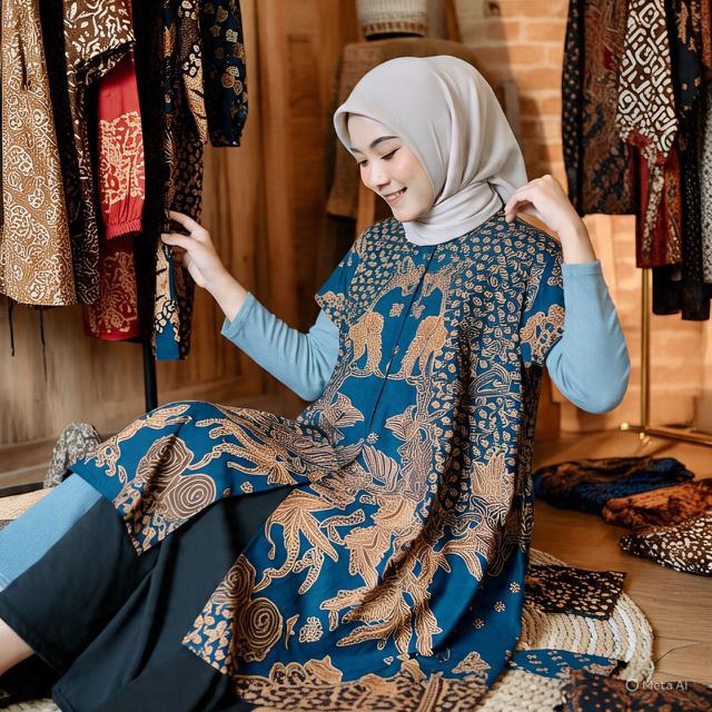 15 Model Baju Batik Tunik Terbaru Wanita Berhijab 2025, Referensi ...