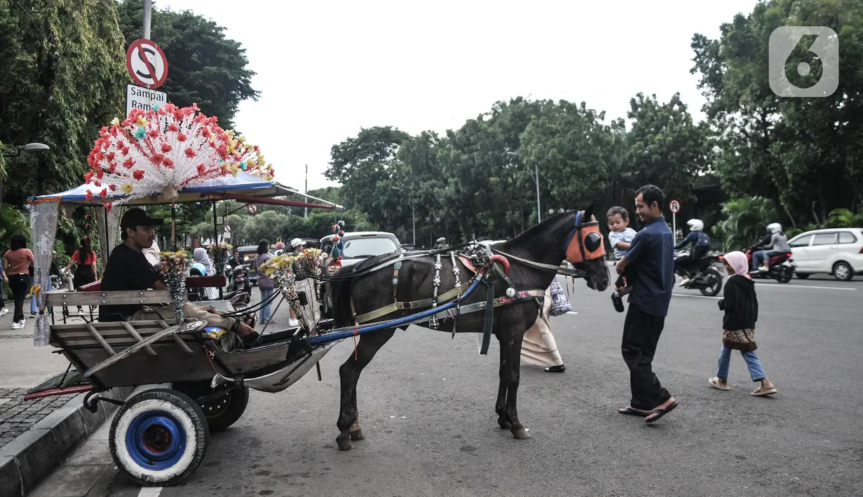 Larangan Operasional Delman di Monas - Foto Liputan6.com