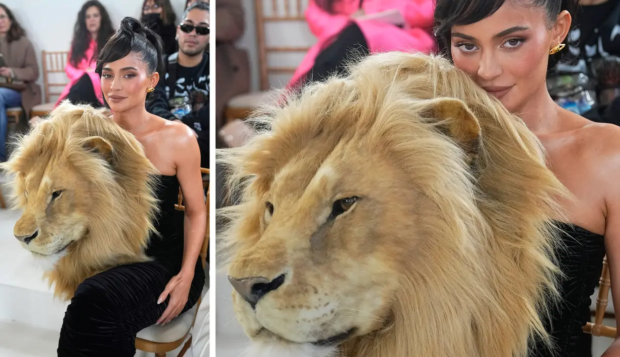 Pakai Gaun Berkepala Singa, Kylie Jenner Curi Perhatian di Paris Fashion Week - Foto Liputan6.com