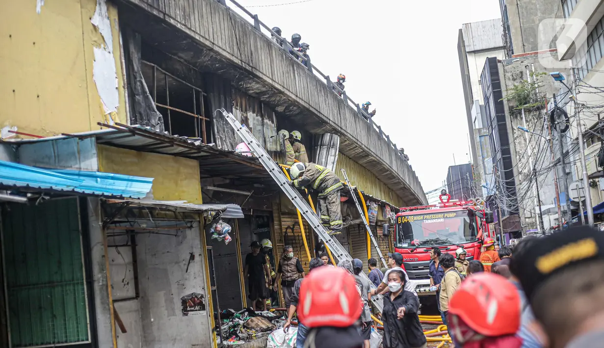 Kondisi Pasar Pagi Asemka Usai Terbakar - Foto Liputan6.com