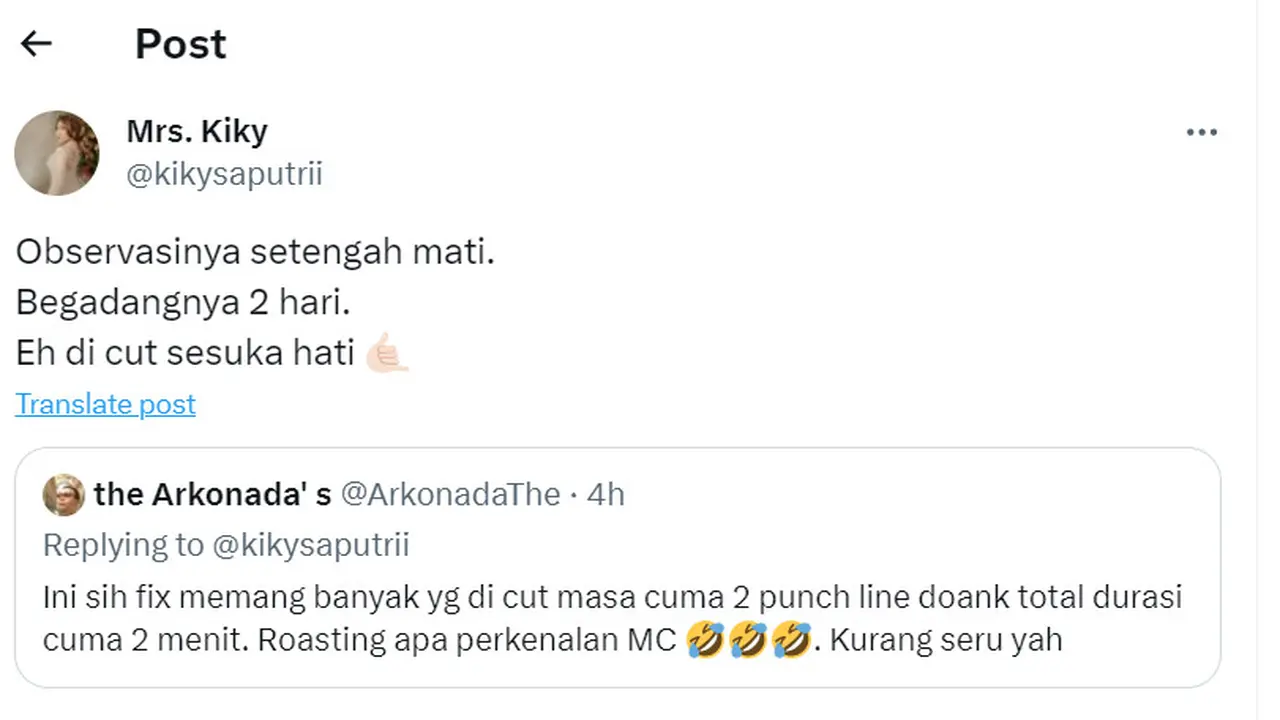 Kiky Saputri Jengkel Tayangan Roasting Ganjar Pranowo Dipotong: Observasi Setengah Mati, Eh Di ...