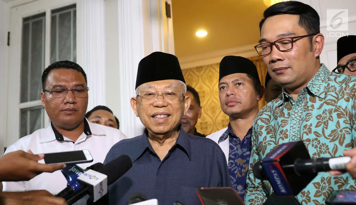 FOTO: Usai Walikota Solo, Giliran Ridwan Kamil Silaturahim ke Rumah Ma'ruf Amin - Foto Liputan6.com