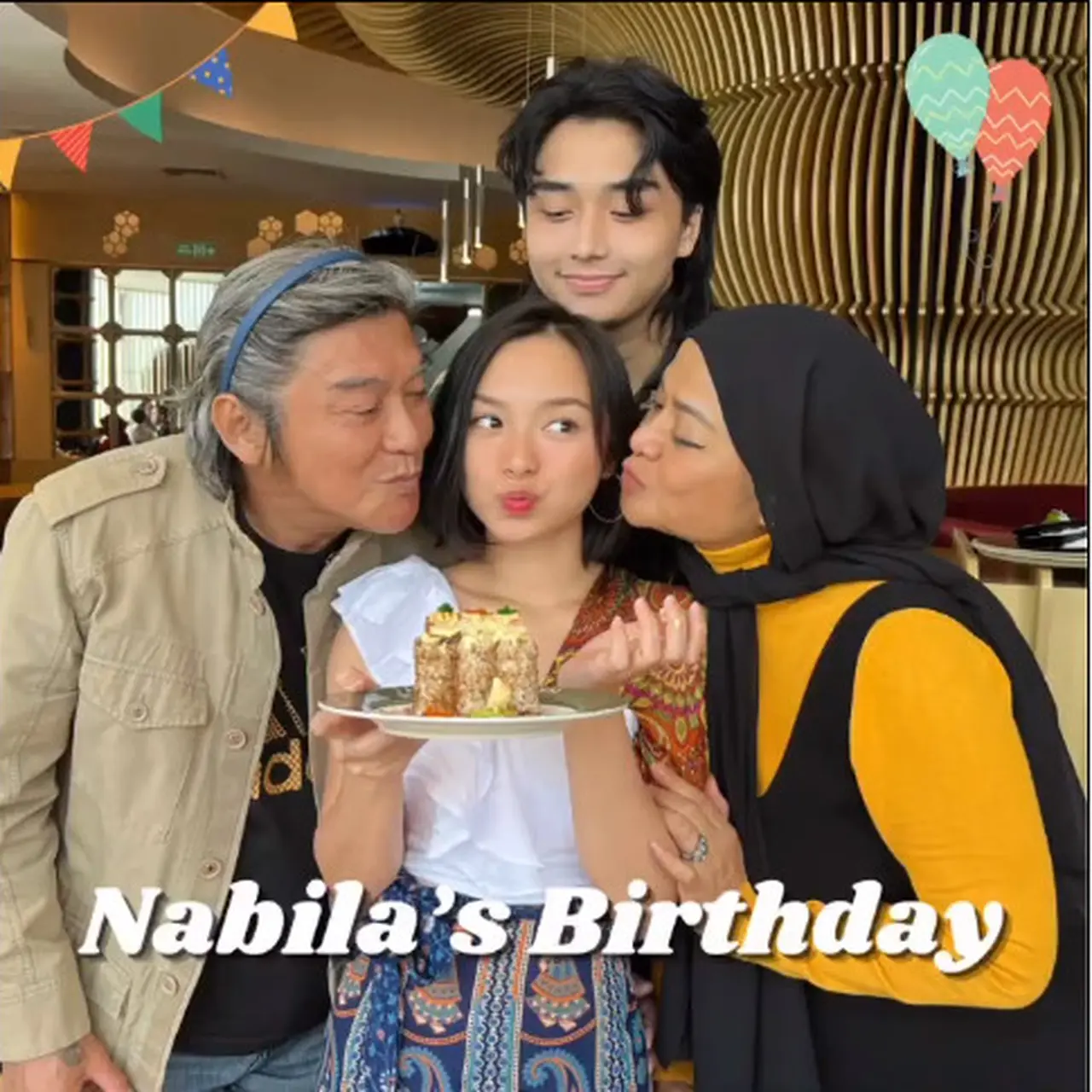 6 Potret Nabilah Rahman Bareng Ayah dan Ibu, Dapat Ucapan dari Ortu ...