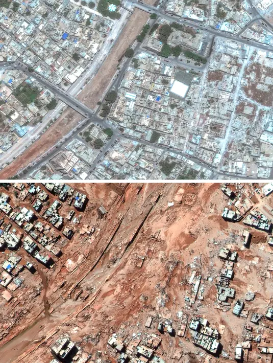Citra Satelit Potret Kondisi Sebelum dan Sesudah Banjir Terjang Libya ...