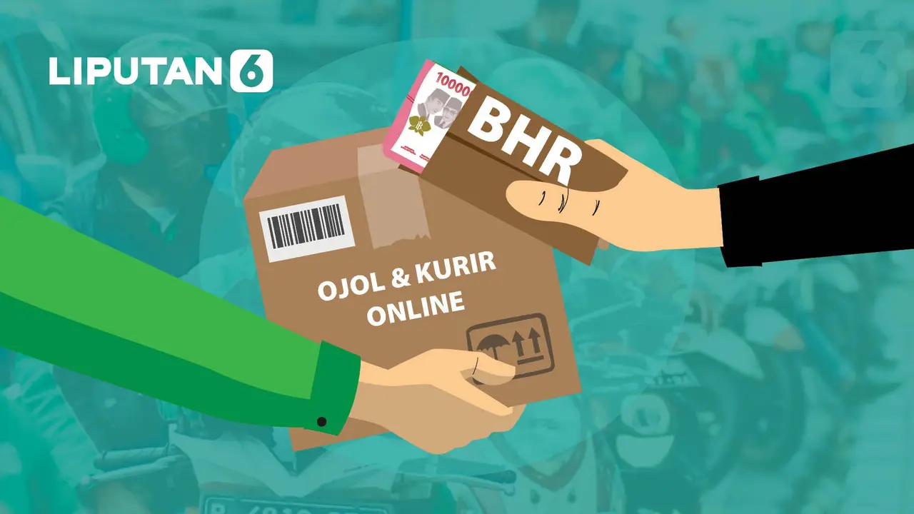 Infografis Bonus Hari Raya BHR Ojol dan Kurir Online 2025 - News Liputan6.com